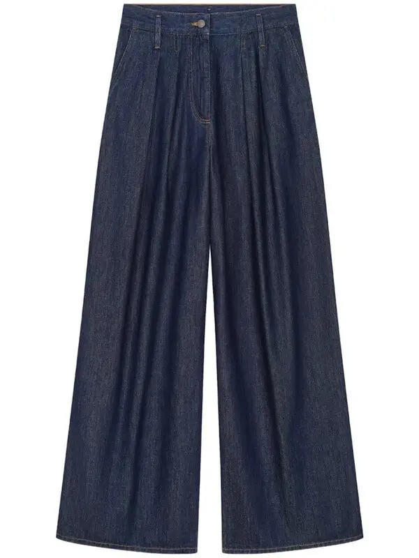 Dries Van Noten Wide Pleated Jeans - Indigo