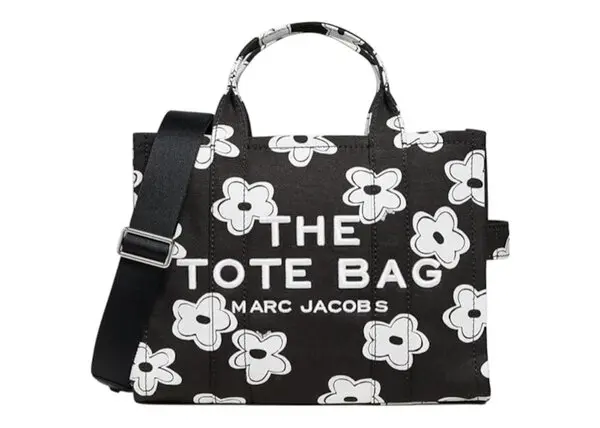 Marc Jacobs The Daisy Canvas Medium Tote Bag - Black/white