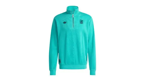 Adidas Liverpool Fc Terrace Icons Halfzip Top - Sea Green