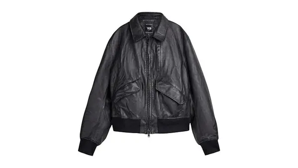 Adidas Y3 Leather Bomber Jacket