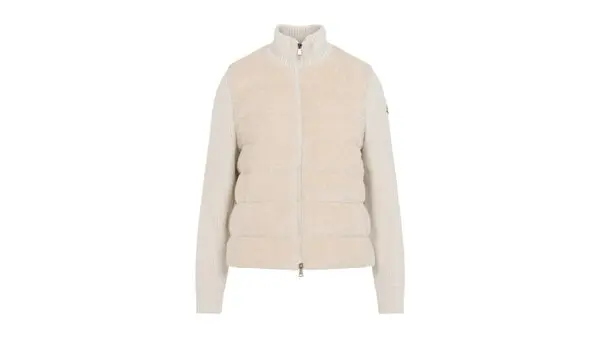 Moncler Stand Up Collar Zip Up Cardigan - White