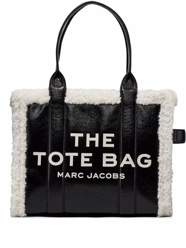Marc Jacobs Crinkle Shearling Large Bag - Black/white