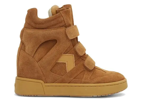 Isabel Marant Im3 Hightop Leather Wedge Sneakers - Cognac