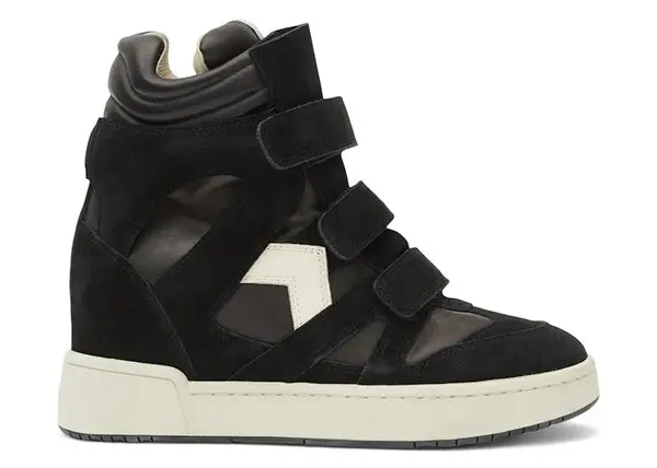 Isabel Marant Im3 Hightop Leather Wedge Sneakers White - Black