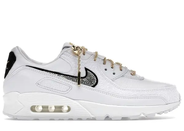 Nike Max 90 Victor Solomon Downtown Diamond District Sneakers - White/black/metallic Gold
