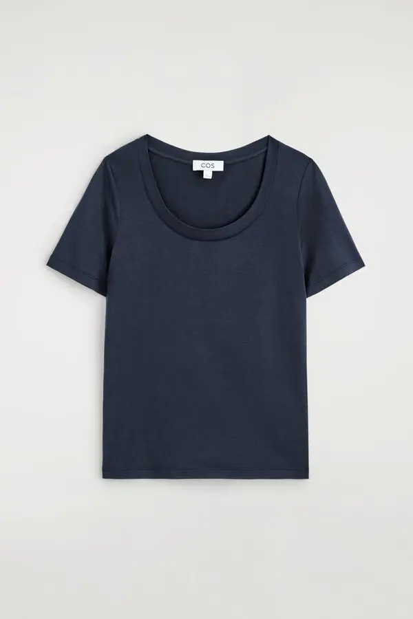 Cos Slim Fit Mulberry Silk Jersey T-shirt - Navy