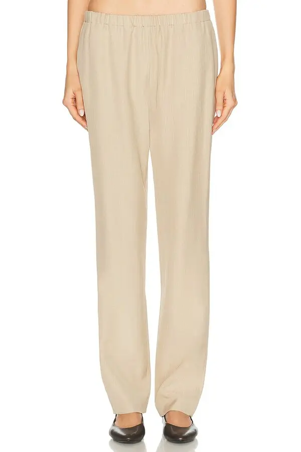 Loulou De Saison Scot Ankle Length Straight Leg Pant - Beige