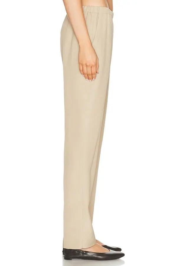 Loulou De Saison Scot Ankle Length Straight Leg Pant - Beige