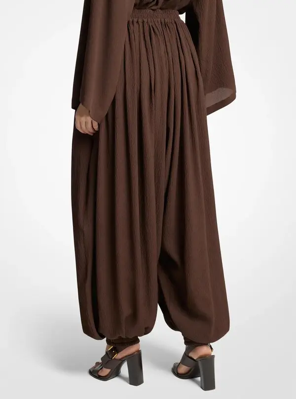 Michael Kors Silk Seersucker Sarouel Pants