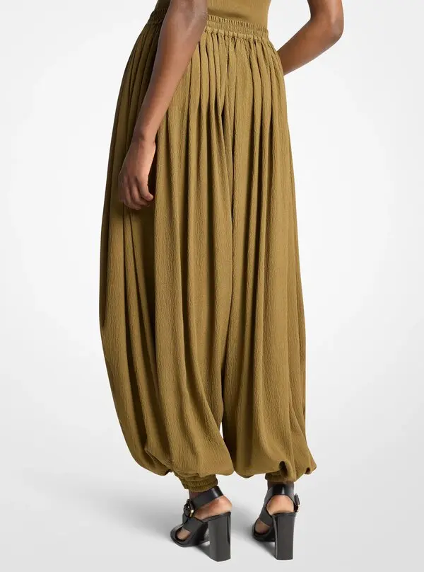 Michael Kors Silk Seersucker Sarouel Pants