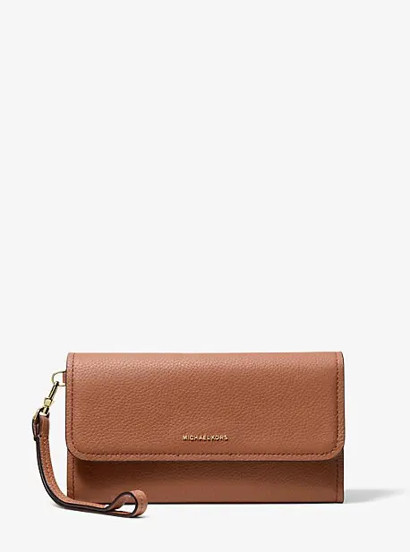 Michael Kors Jet Set Medium Pebbled Leather Smartphone Wristlet - Brown