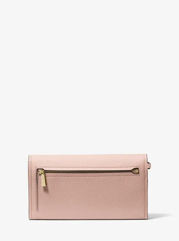 Michael Kors Jet Set Medium Pebbled Leather Smartphone Wristlet In By - Pink
