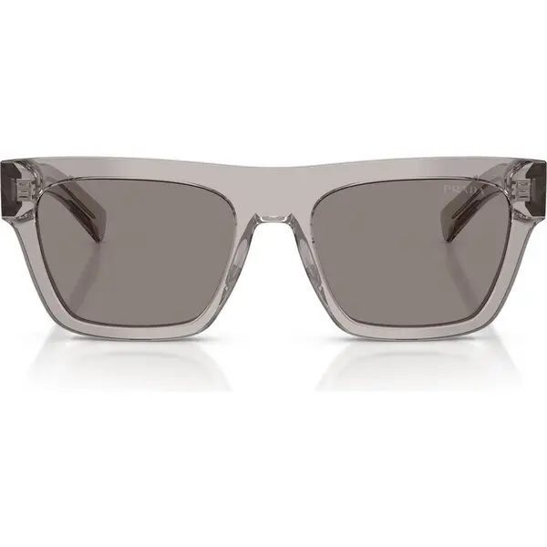 Prada 54mm Rectangle Sunglasses - Grey Transparent/dark Grey