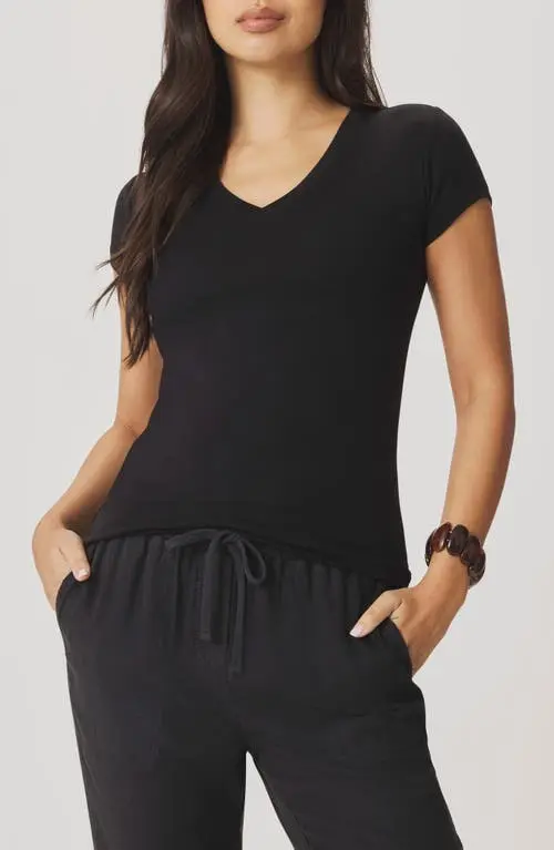 Splendid Josie Stretch V-neck T-shirt - Black