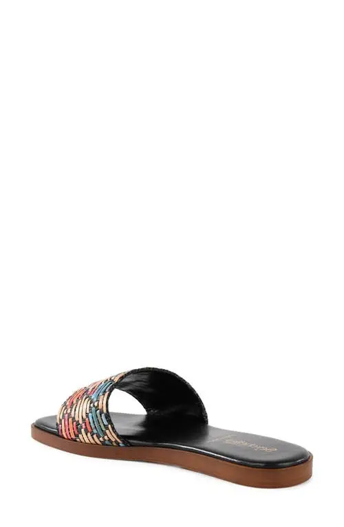 Seychelles Palm Oasis Woven Slide Sandal - Black Multi