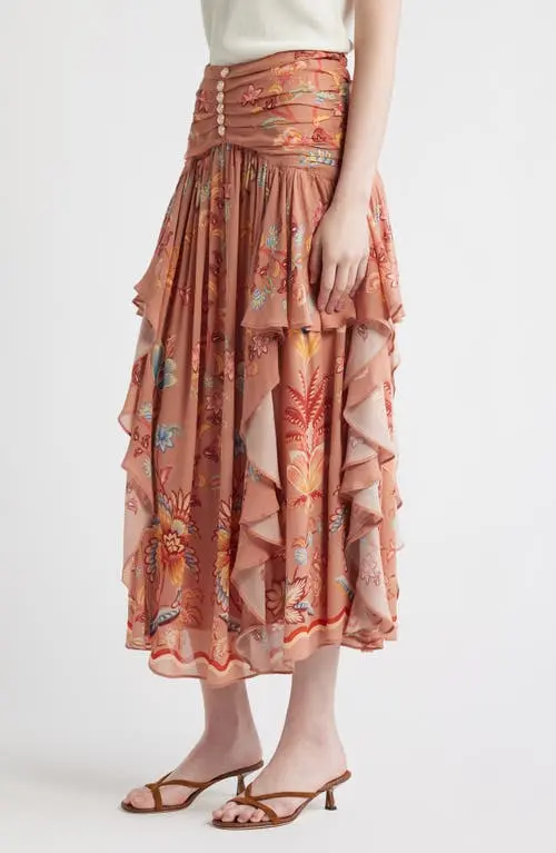 Farm Rio Ruffled Maxi Skirt
