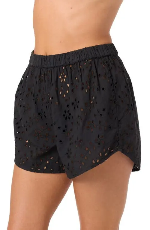 O'Neill Cotton Eyelet Cover-up Shorts - Black