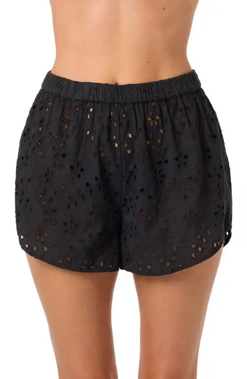 O'Neill Cotton Eyelet Cover-up Shorts - Black