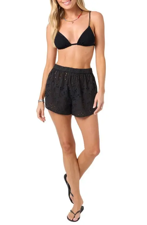 O'Neill Cotton Eyelet Cover-up Shorts - Black