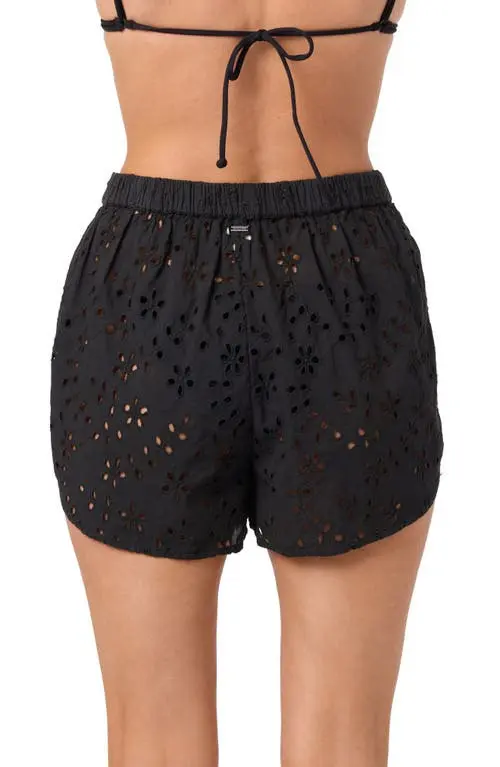 O'Neill Cotton Eyelet Cover-up Shorts - Black