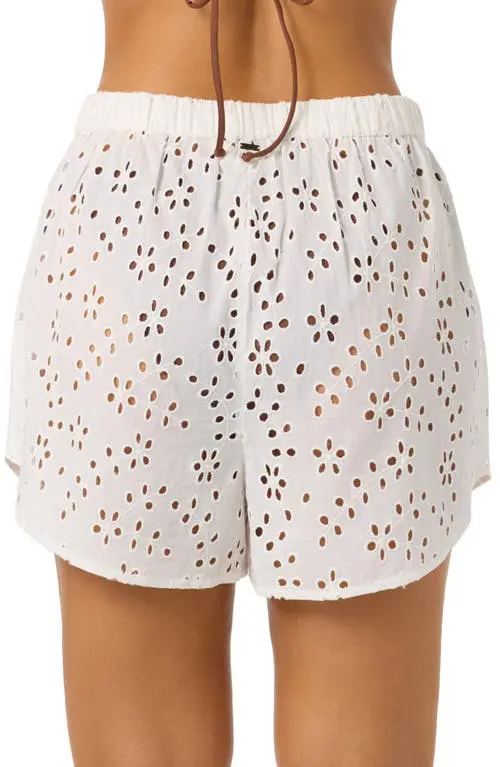 O'Neill Cotton Eyelet Cover-up Shorts - White
