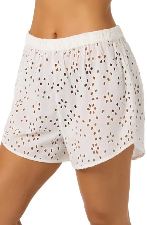 O'Neill Cotton Eyelet Cover-up Shorts - White