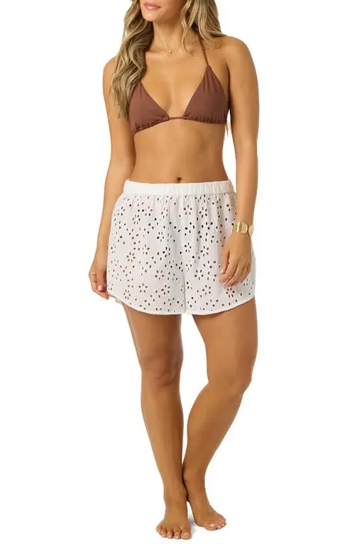 O'Neill Cotton Eyelet Cover-up Shorts - White