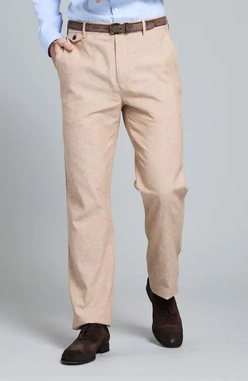 Billy Reid Flat Front Linen & Cotton Pants - British Khaki