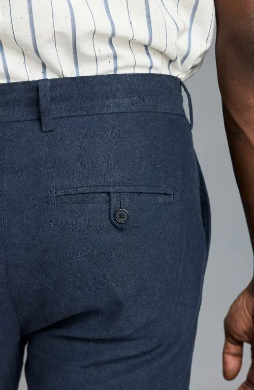 Billy Reid Flat-front Linen & Cotton Pants - Navy