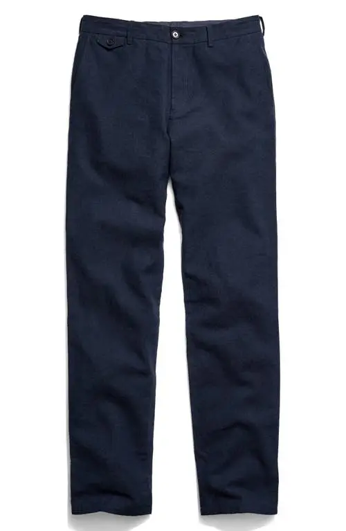 Billy Reid Flat-front Linen & Cotton Pants - Navy