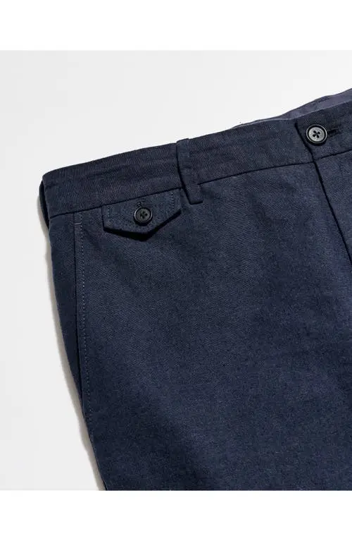 Billy Reid Flat-front Linen & Cotton Pants - Navy