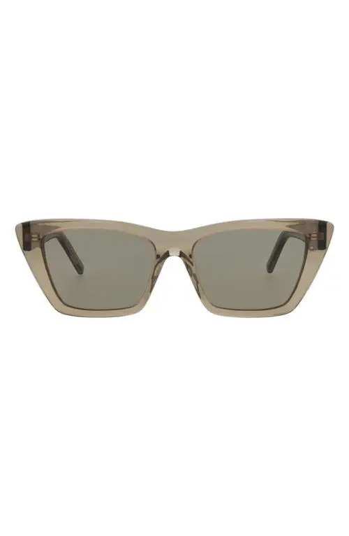 Saint Laurent 53mm Cat Eye Sunglasses - Brown Brown Grey