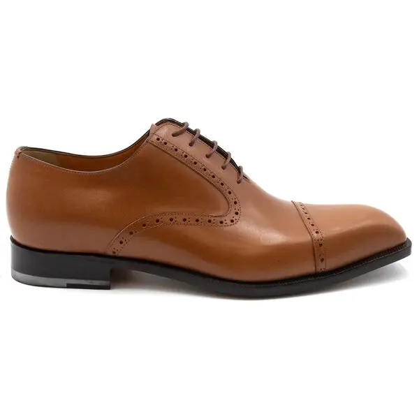 FERRINI Cap Toe French Calf Lace Up - Brown
