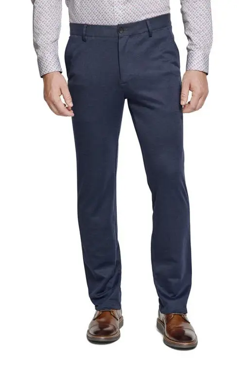 Johnston & Murphy Xc Flex® Pinnacle Flat Front Dress Pants - Navy Birdseye