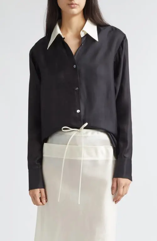 GIA STUDIOS Contrast Collar Button-up Shirt