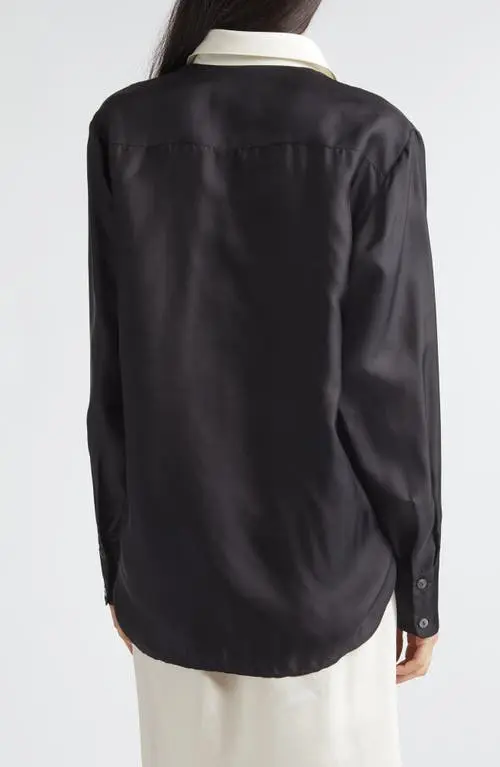 GIA STUDIOS Contrast Collar Button-up Shirt