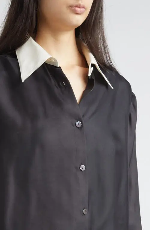 GIA STUDIOS Contrast Collar Button-up Shirt