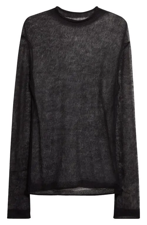 GIA STUDIOS Lanky Superkid Mohair & Extrafine Merino Wool Blend Sweater - Black