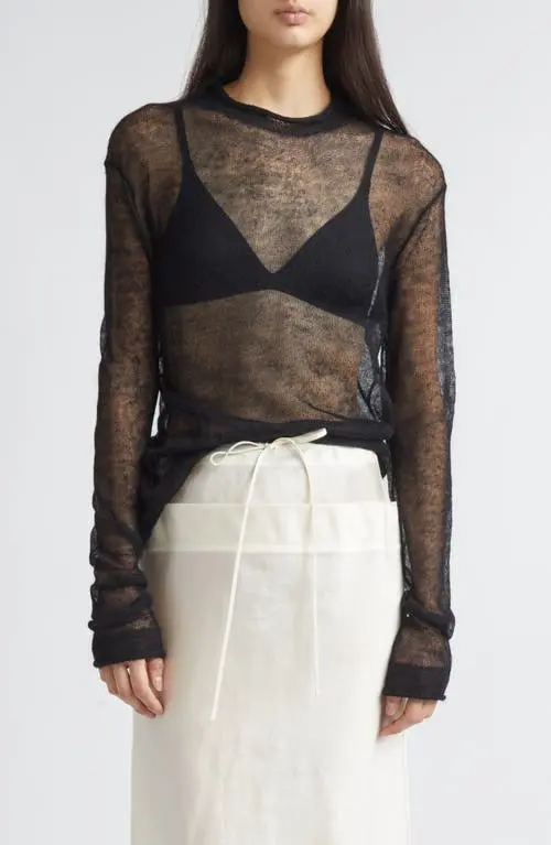 GIA STUDIOS Lanky Superkid Mohair & Extrafine Merino Wool Blend Sweater