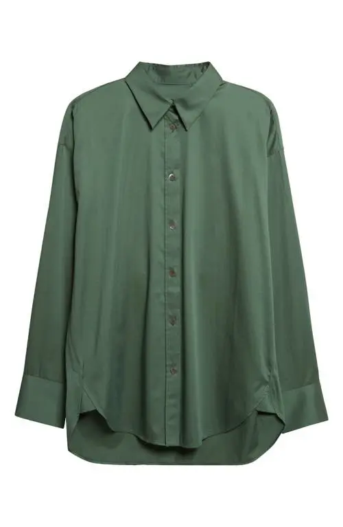 GIA STUDIOS Doona Oversize Stretch Cotton Button-up Shirt - Green