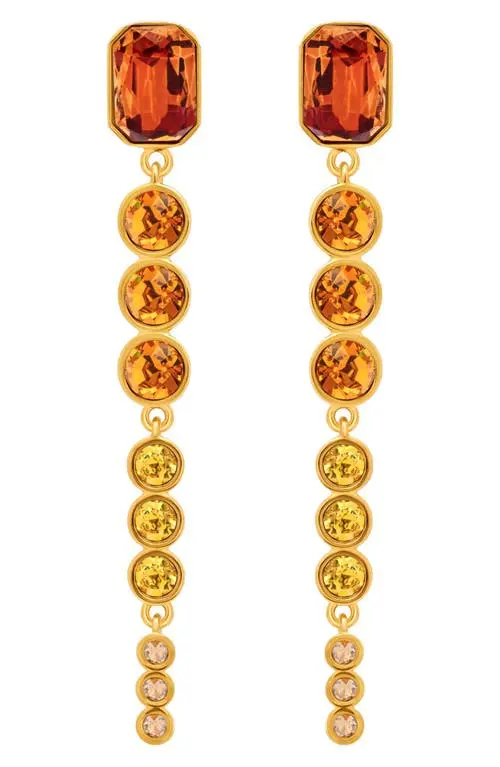 Oscar De La Renta Cascading Rhinestone Drop Earrings - Topaz