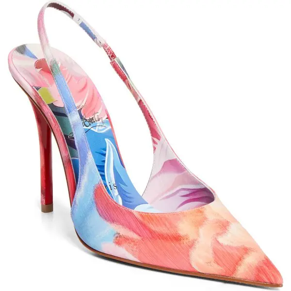 CHRISTIAN LOUBOUTIN Miss Z Pointed Toe Slingback Pump - Multi/lin Multi