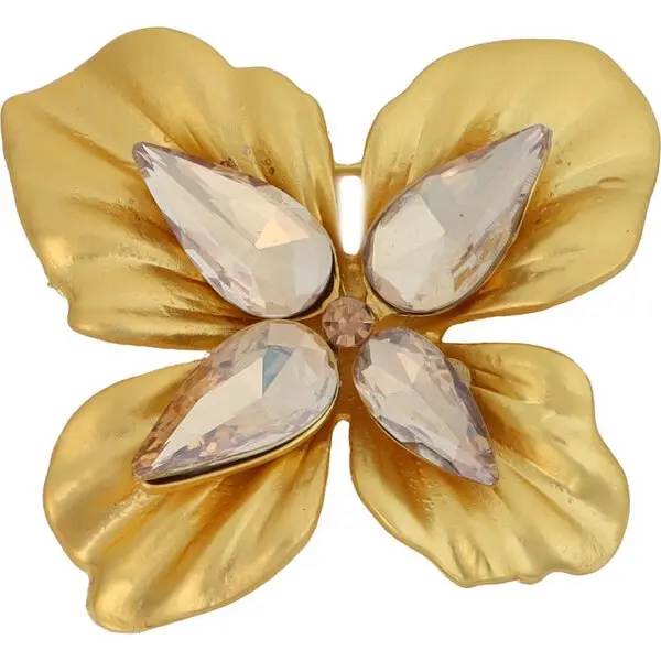 PANACEA Topaz Flower Brooch - Gold