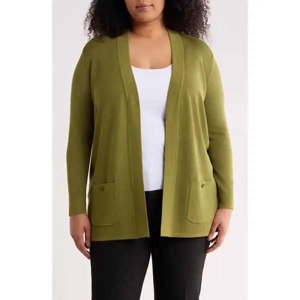 Anne Klein Malibu Open Front Cardigan - Bay Leaf