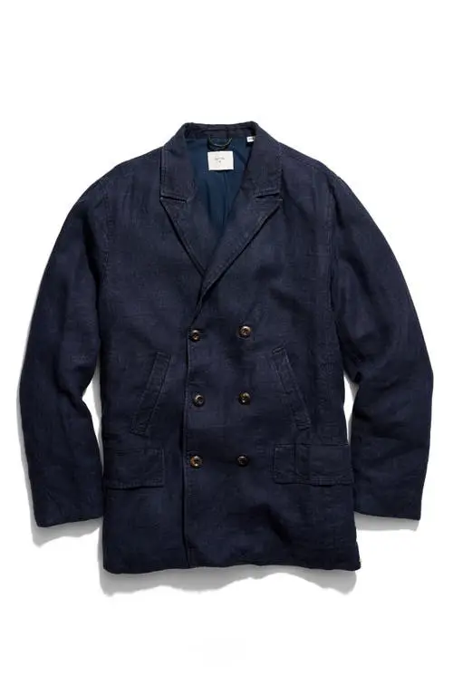 Billy Reid Canvas Pea Coat - Navy
