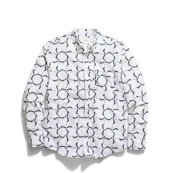 Billy Reid Pelican Plaid Cotton Button-up Shirt - White