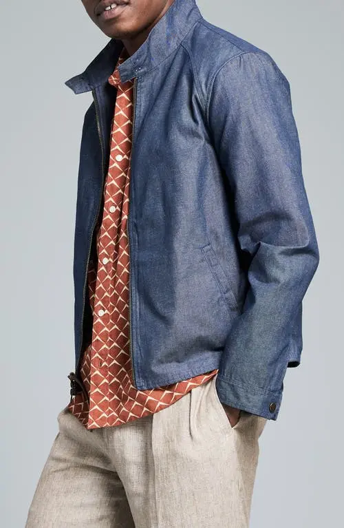 Billy Reid Waxed Denim Harrington Jacket