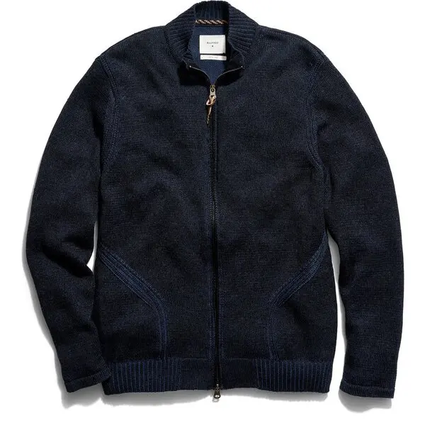 Billy Reid Linen & Cotton Track Zip Cardigan