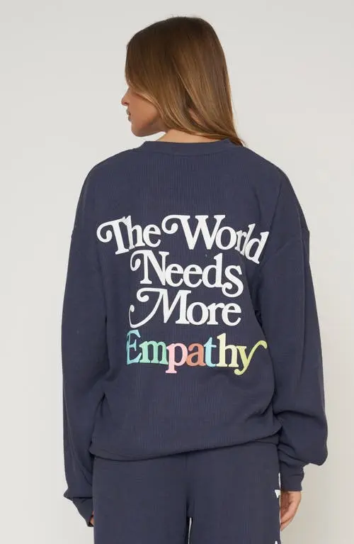 THE MAYFAIR GROUP Waffle Knit Fleece Graphic Sweatshirt