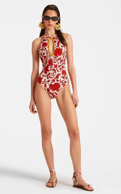 La DoubleJ Fonda Swimsuit - Dragonflower Mini Red